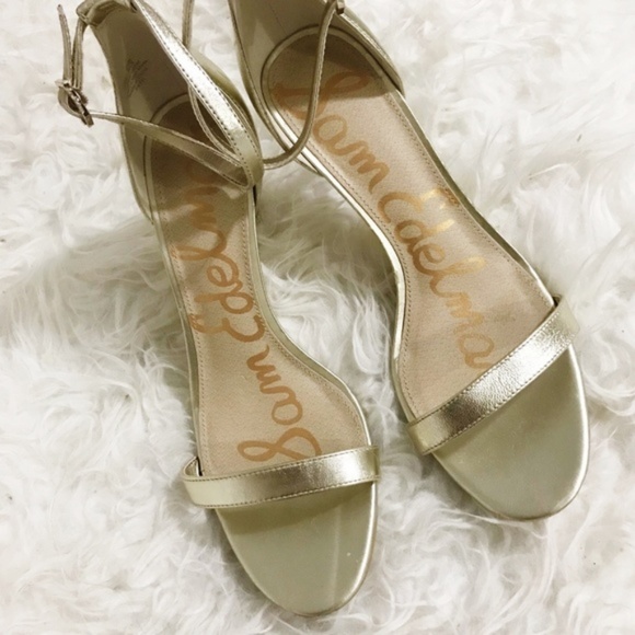 Sam Edelman | Shoes | Sam Edelman Patti Light Gold Leather Sandals ...